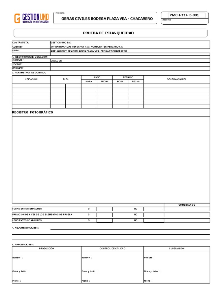 001-Is - Prueba de Estanqueidad | PDF