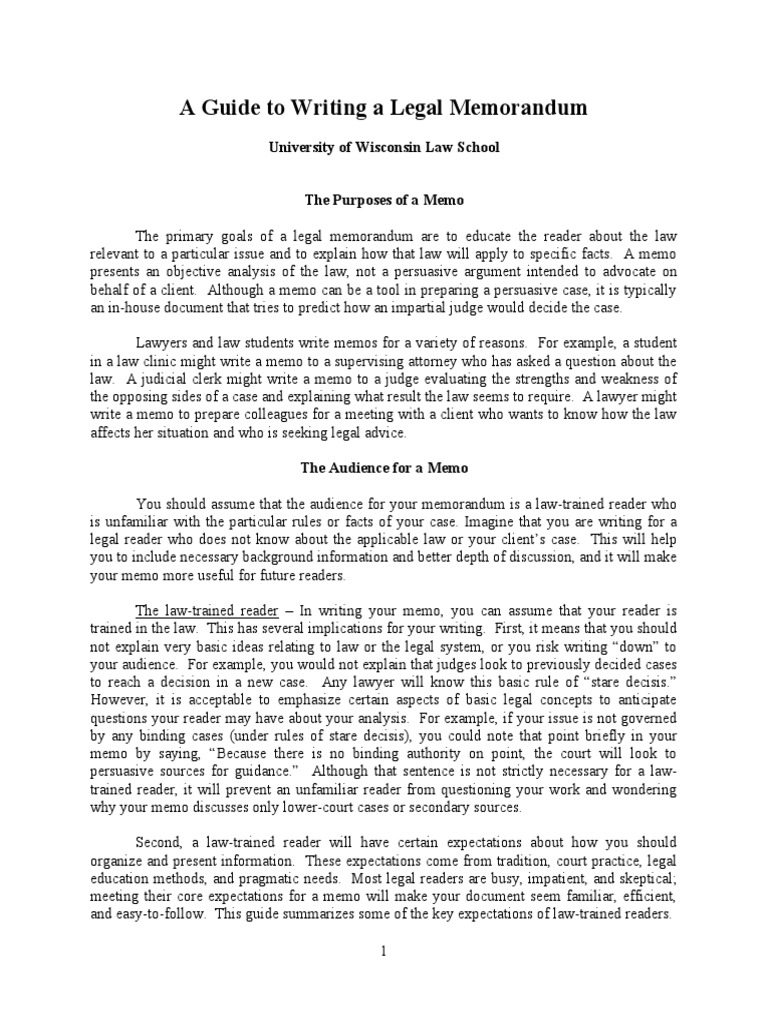Legal Memo Writing Guide | PDF | Precedent | Memorandum