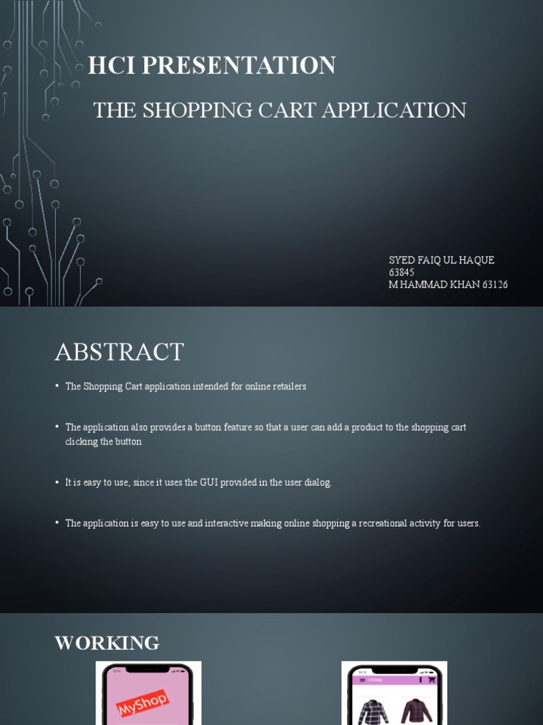 Hci Presentation: The Shopping Cart Application | PDF
