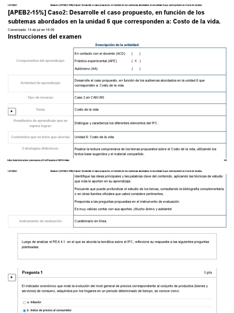Examen - (APEB2-15%) Caso2 - Desarrolle El Caso Propuesto, en Función de Los Subtemas Abordados ...