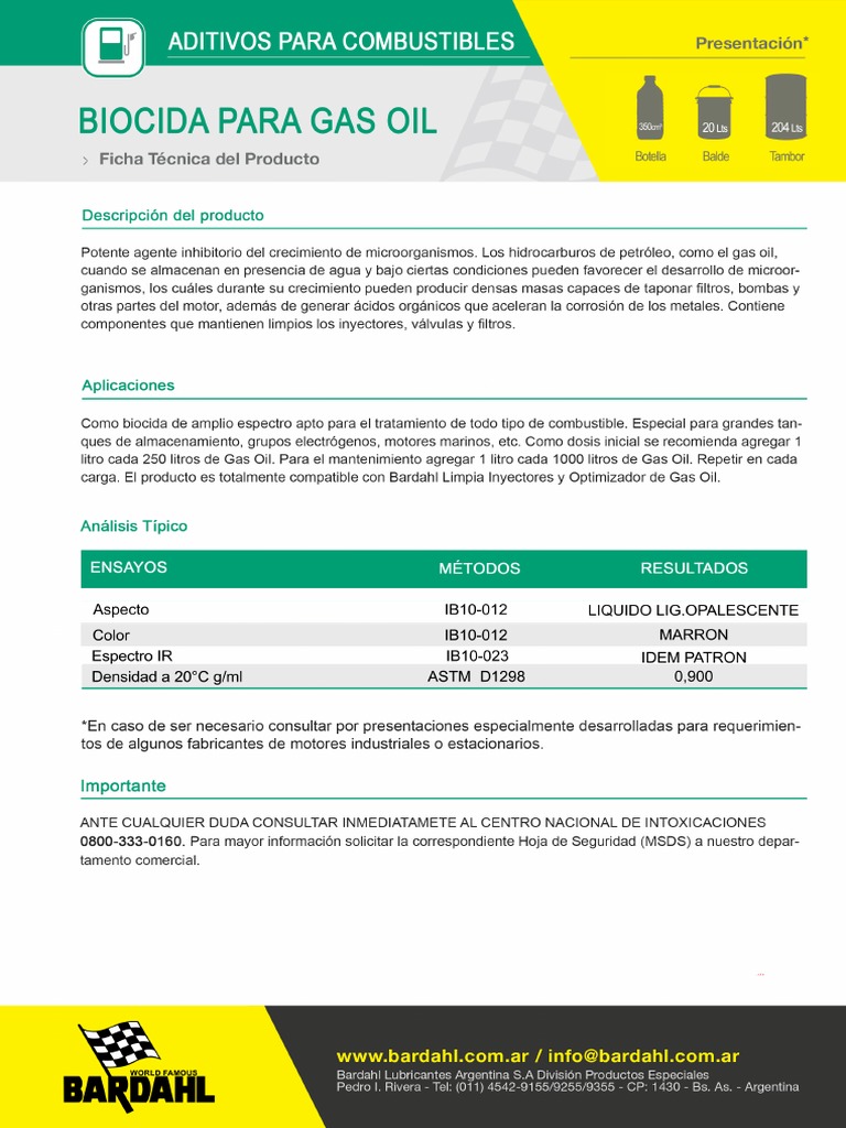Biocida para Gasoil | PDF