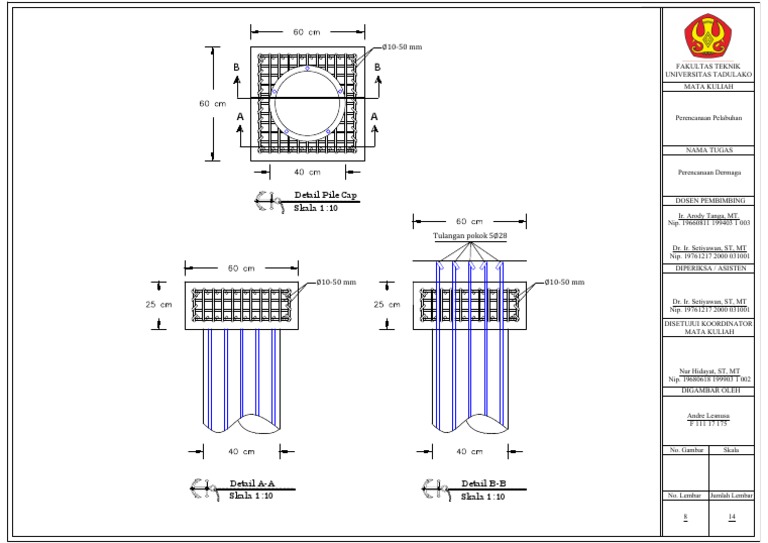Detail Pile Cap Skala 1:10 | PDF