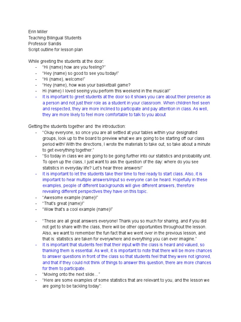 Bilingual Lesson Script | PDF | Outlier | Mean