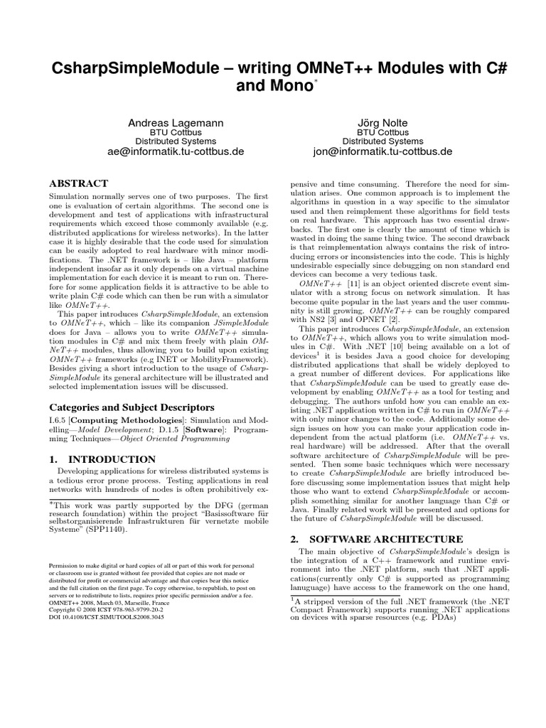 Csharpsimplemodule - Writing Omnet++ Modules With C# and Mono | PDF | C ...