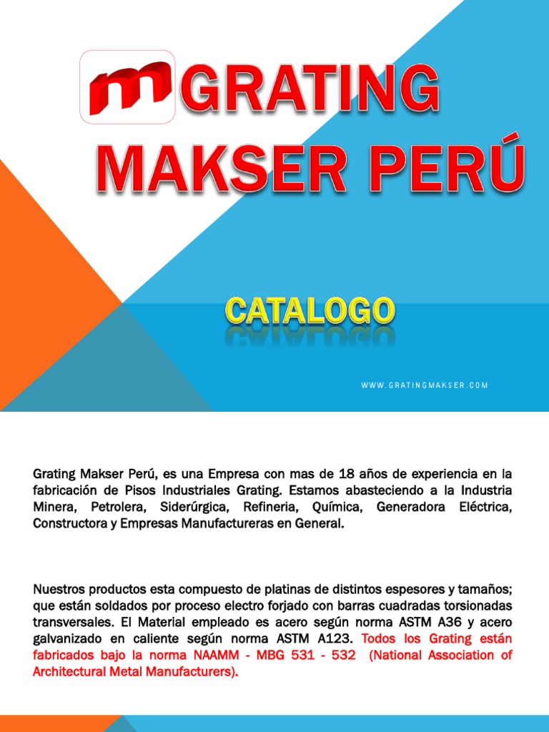 Catálogo Grating Makser Perú 2021 | PDF | Acero | Química