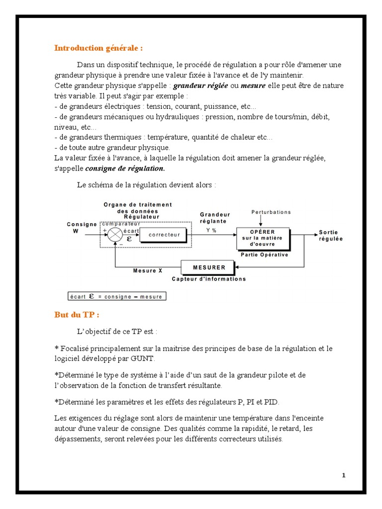 TP Régulation de Température | PDF | Automatisation | Électrotechnique