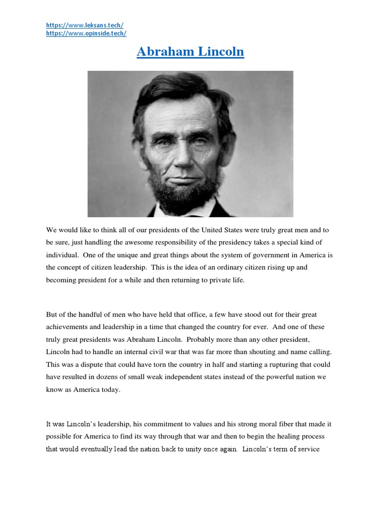 Abraham Lincoln | PDF | Abraham Lincoln | American Civil War