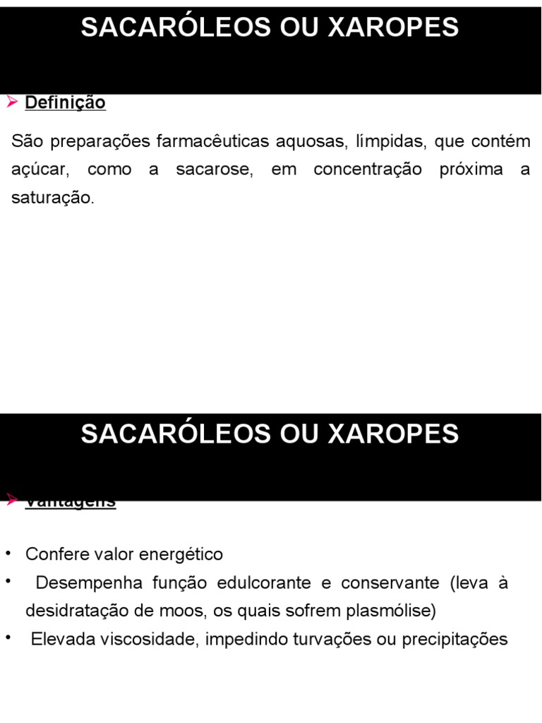 Aula Xaropes | PDF | Sacarose | Química
