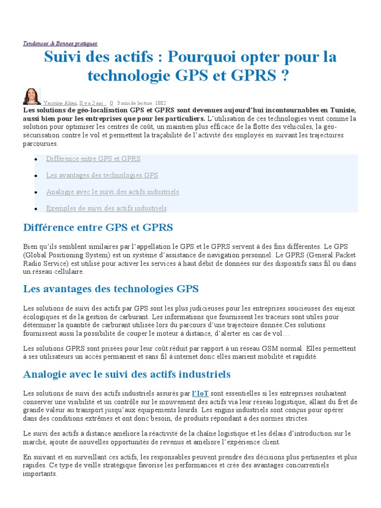 Différences entre GPS et GPRS | PDF | Service général de radio par ...
