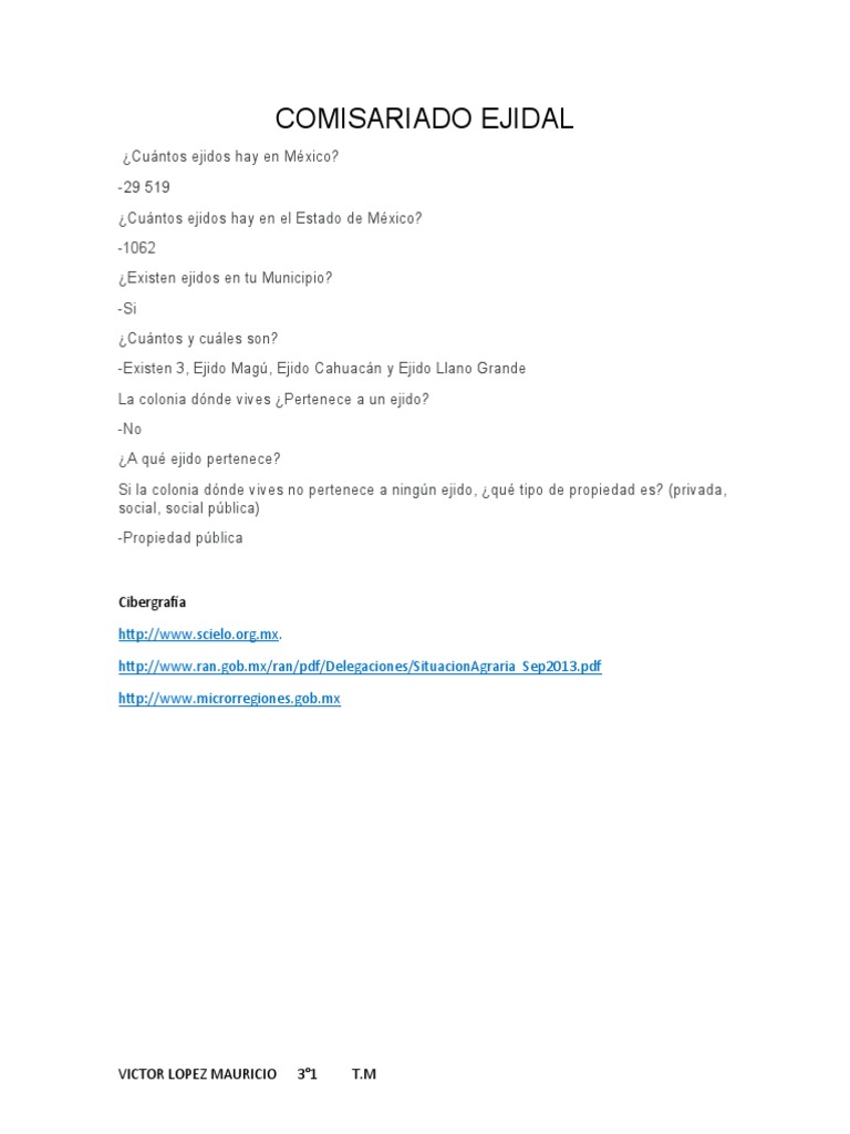 Comisariado Ejidal | PDF