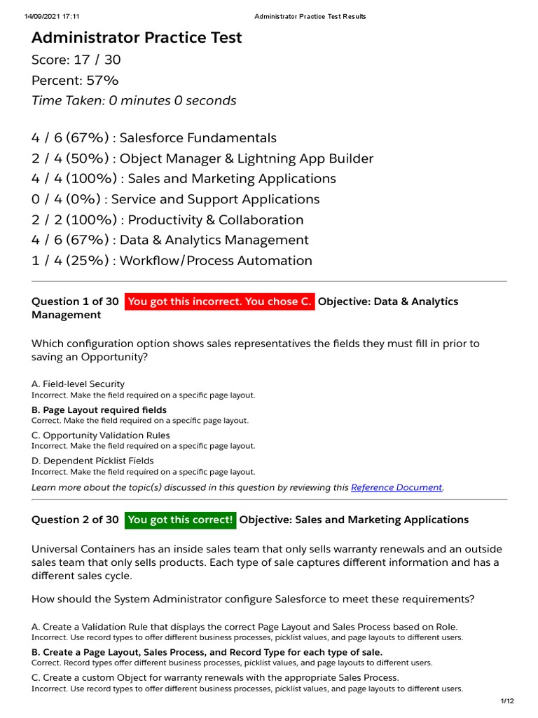Ursa Major Solar Admin Practice Test Results | PDF | Authentication | Sales