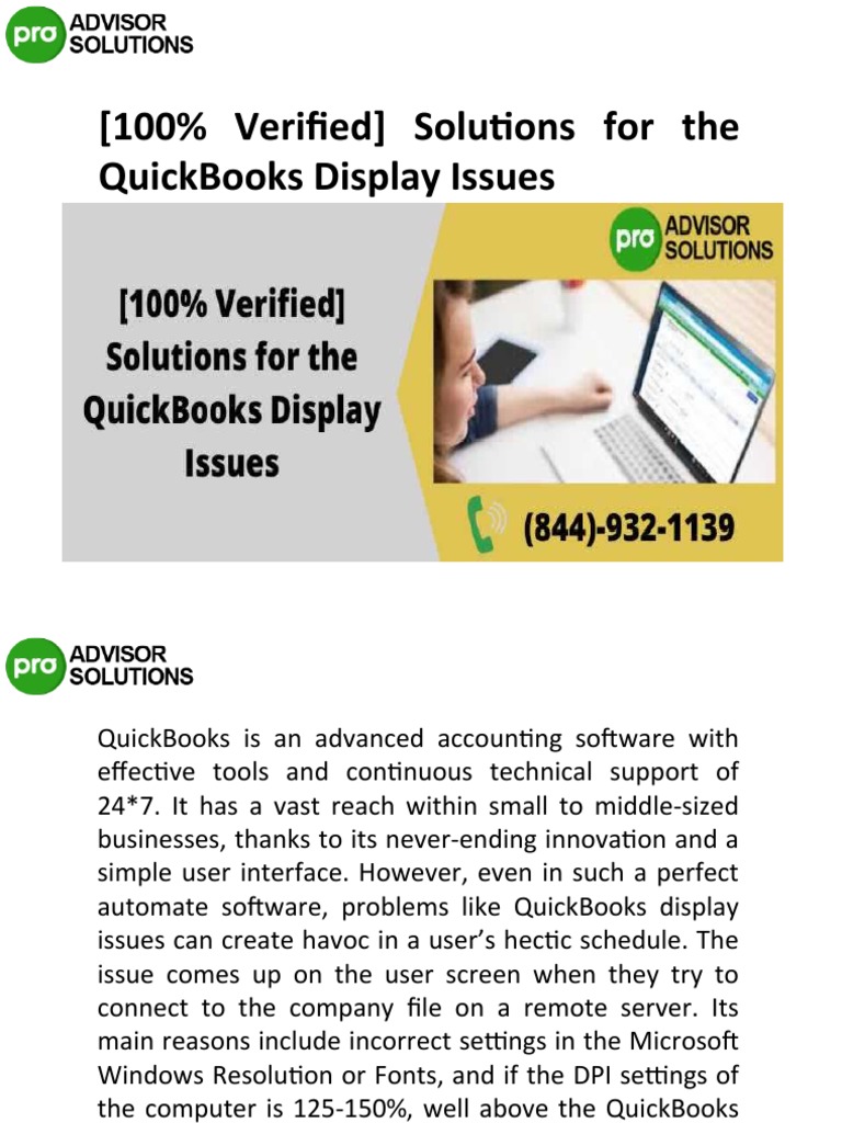 How To Fix Quickbooks Display Issues | PDF | Quick Books | Icon (Computing)