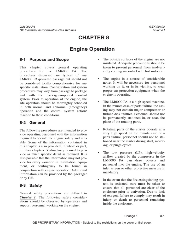LM6000 PA Engine Operation Guide | PDF | Gas Turbine | Engines