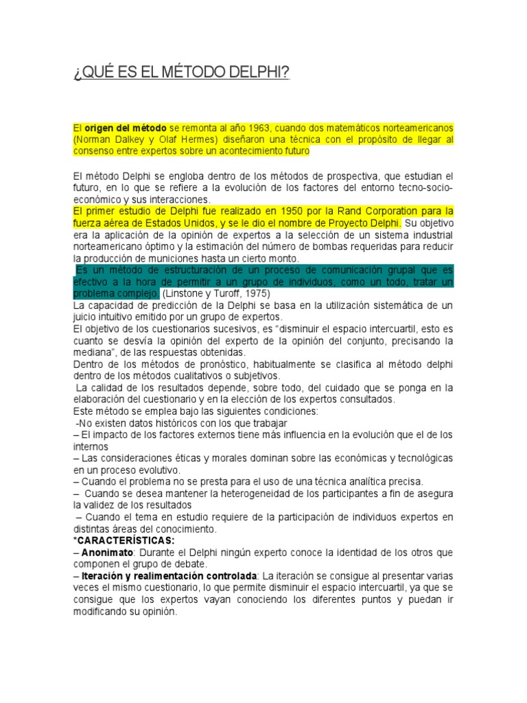 Qué Es El Método Delphi | PDF | Cuestionario | Science