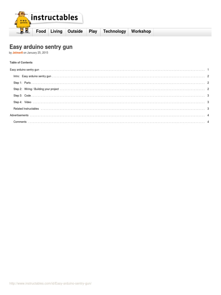 Easy Arduino Sentry Gun | PDF | Arduino | Information And Communications Technology