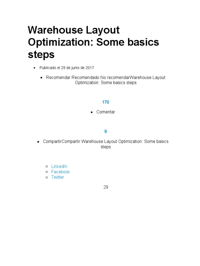 Warehouse Layout Optimization Pdf Warehouse Business Process