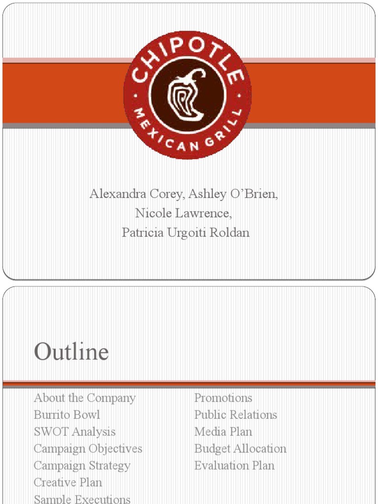 Chipotle Marketing Strategy Overview | PDF | Chipotle Mexican Grill ...