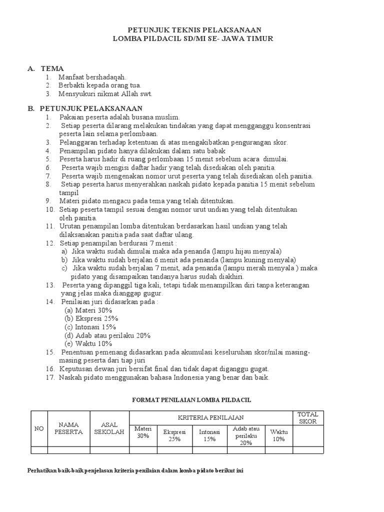 Juknis Pildacil 2019 | PDF