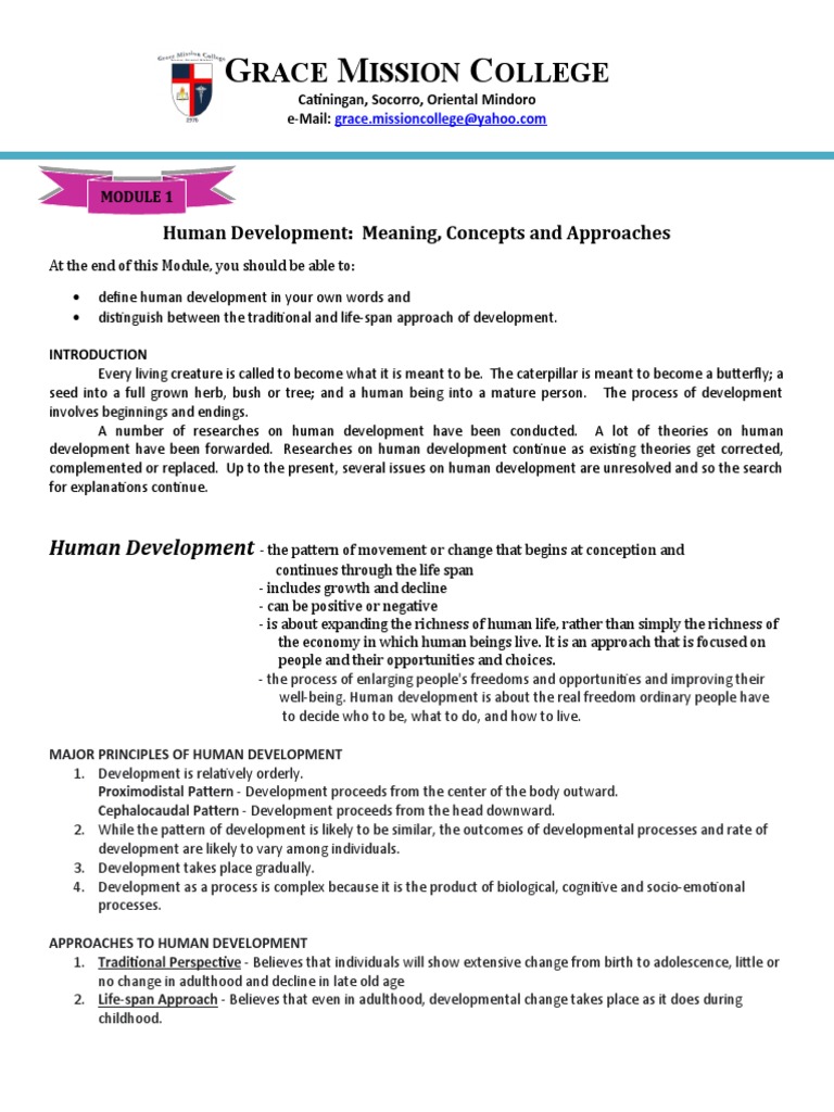 MODULE 1 Human Development Meaning Concepts and Approaches | PDF ... MODULE 1 Human Development Meaning Concepts and Approaches | PDF ...