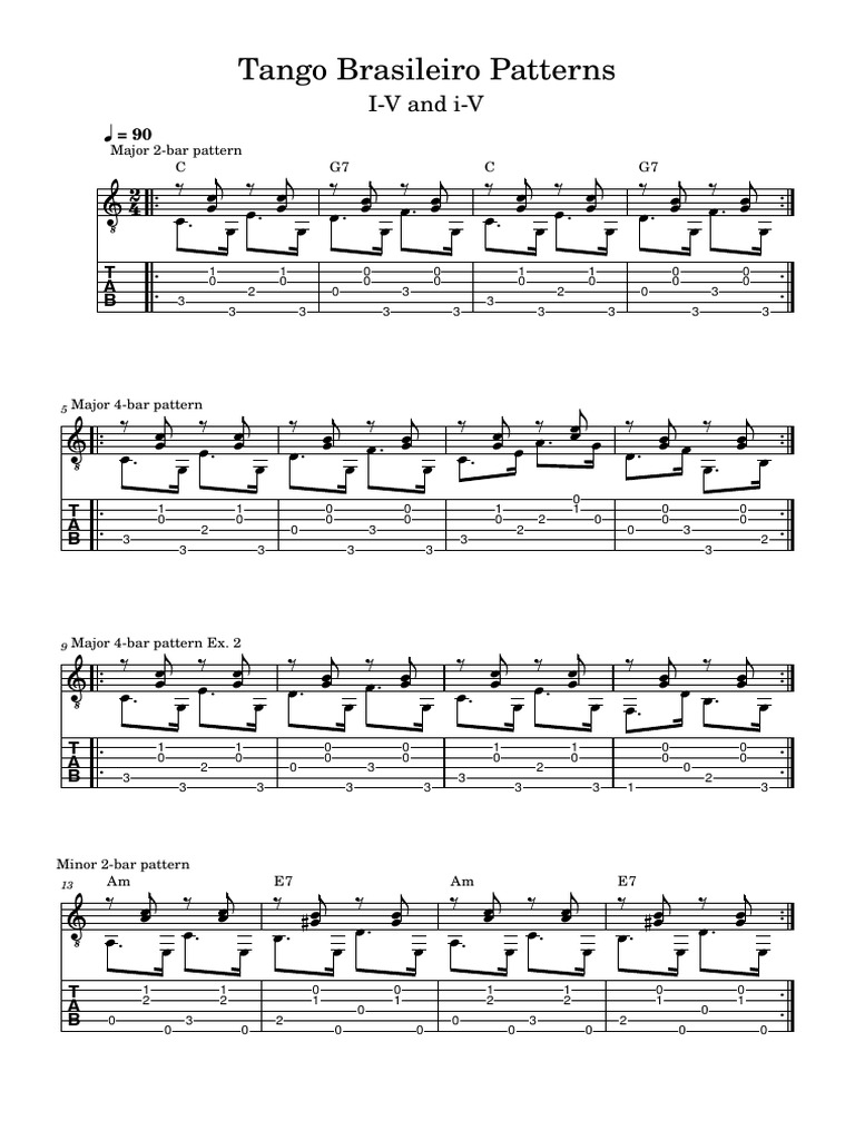 Tango Brasileiro Patterns: I-V and I-V | PDF