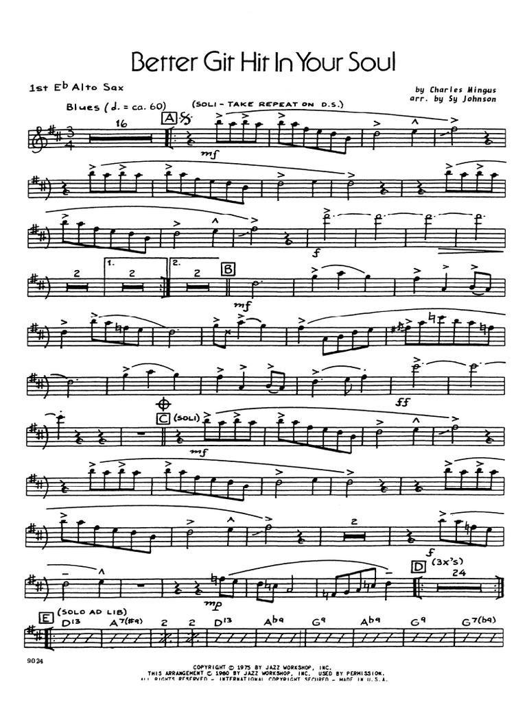 Better Git Hit in Your Soul - Charles Mingus (Sy Johnson) | PDF