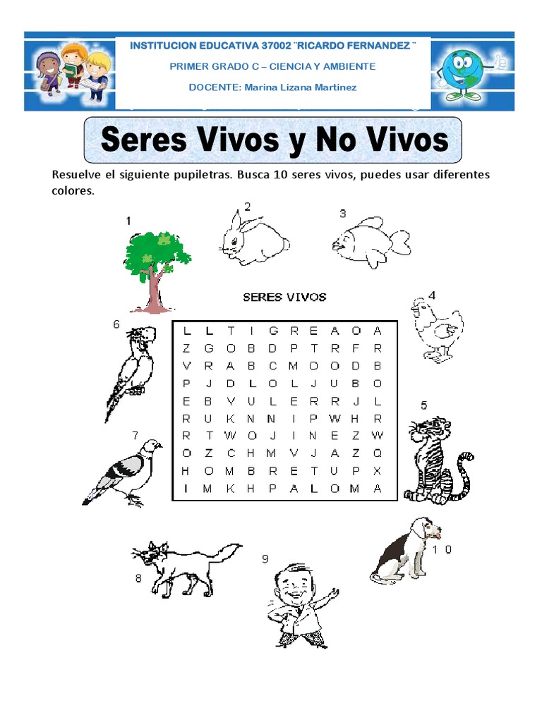 Actividades de Seres Vivos y No Vivos | PDF | Hogar, jardinería y ...