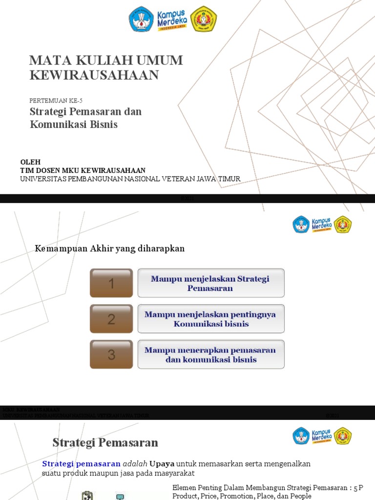 P5 - KWU-Strategi Pemasaran Dan Komunikasi Bisnis | PDF