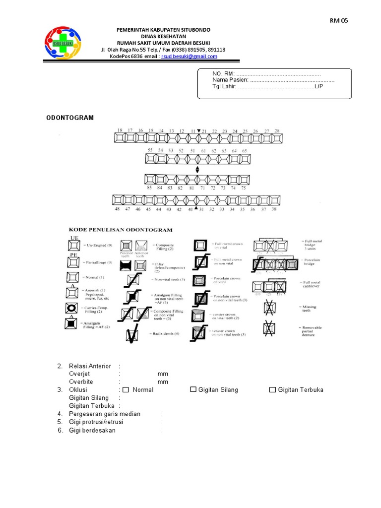 Pemeriksaan Mukosa Mulut (Odontogram) | PDF