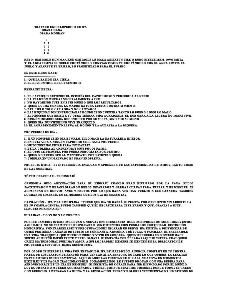 Obara Kana: Sabiduría de Ifá | PDF | Mitología | Adivinación