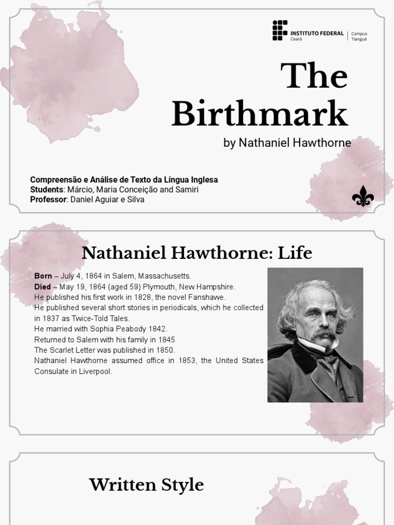 The Birthmark: by Nathaniel Hawthorne | PDF | Nathaniel Hawthorne
