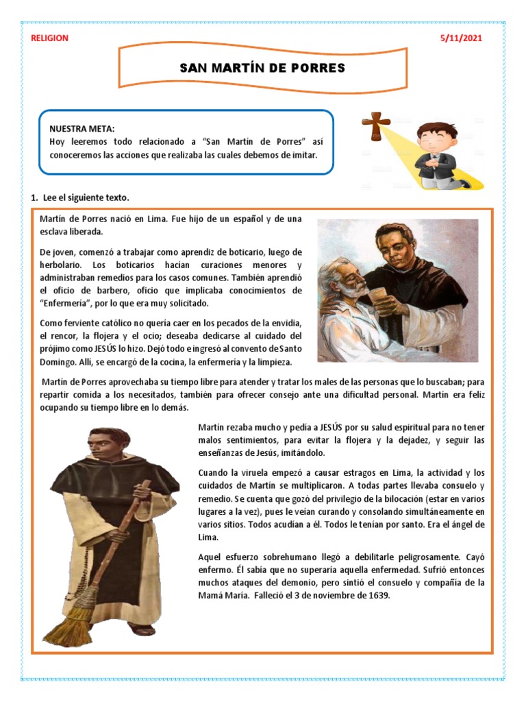Ficha San Martin Porres1 | PDF