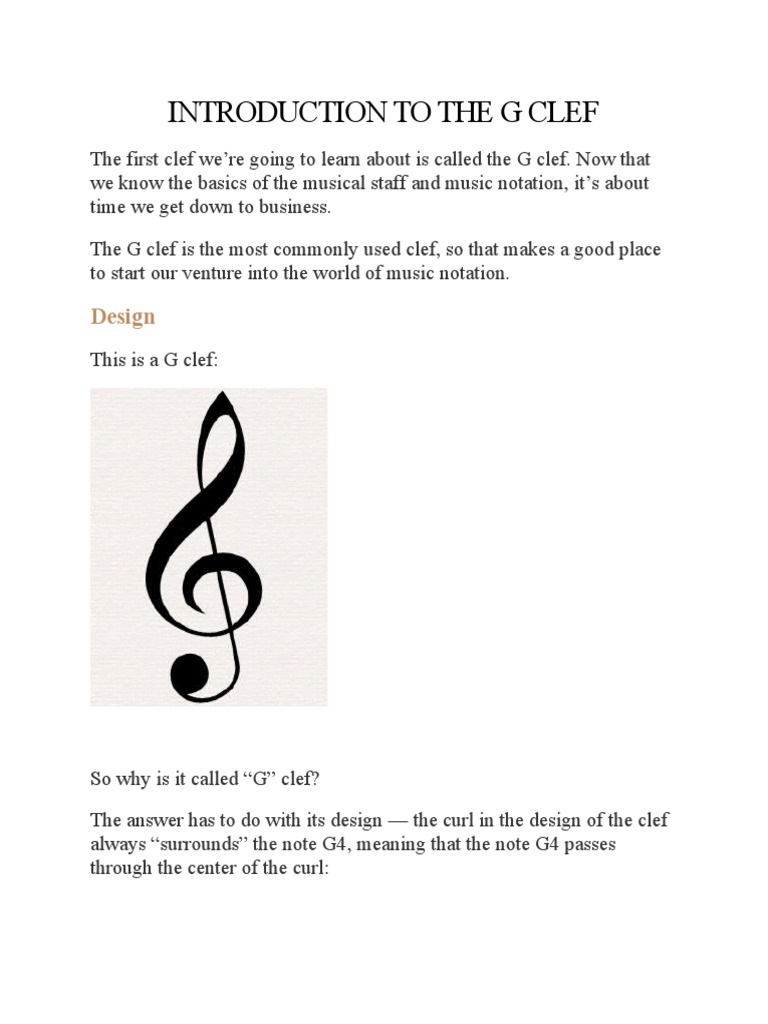 Introduction To The G Clef: Design | PDF | Clef | Classical Music