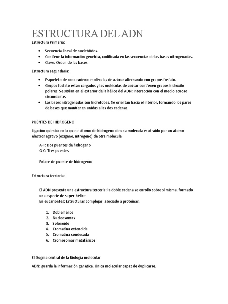 Estructura y Función del ADN | PDF | Rna | Adn