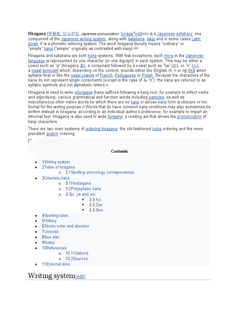 Writing System: Hiragana ( | PDF | Kanji | Human Communication