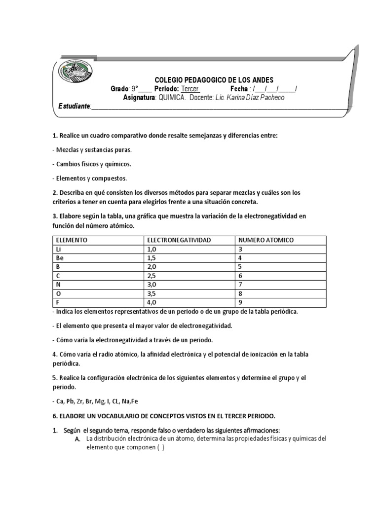 Sopas de Letra | PDF | Tabla periódica | Química Física