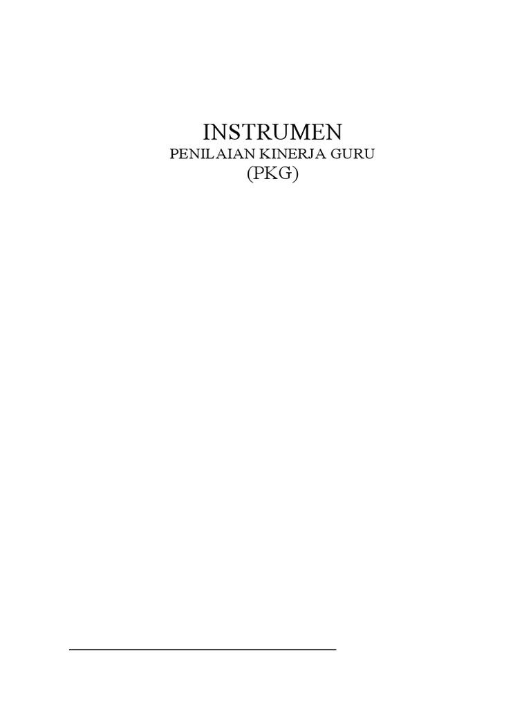 Instrumen PKG Manual 2021 | PDF