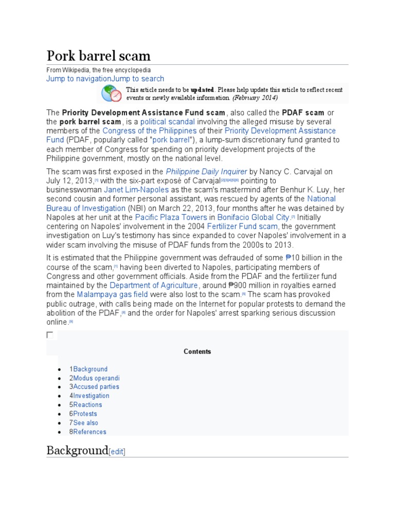 Pork Barrel Scam: Background | PDF | Government | Philippines