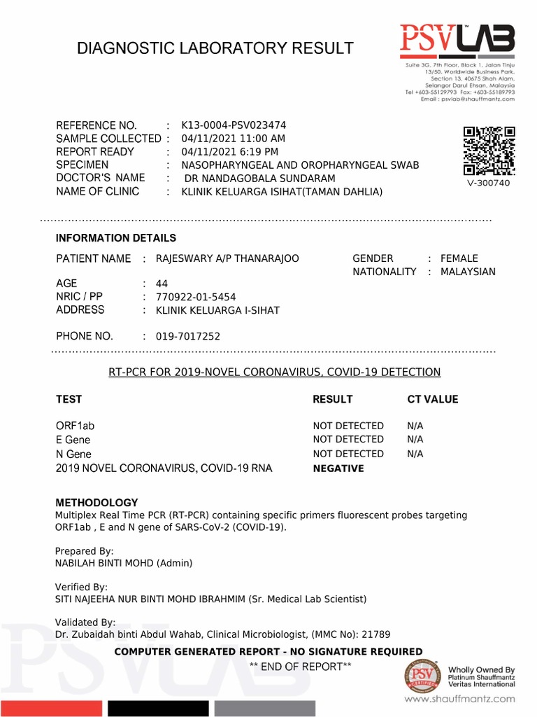 Rajeswary AP Thanarajoo Lab Report | PDF