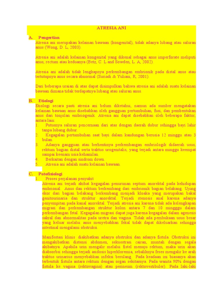 Askep Atresia Ani Pada Anak | PDF