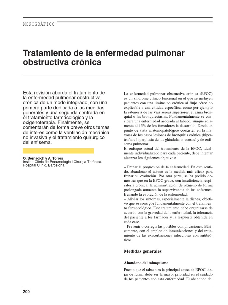 Neumotropio en EPOC: Tratamiento y Efectos | PDF | Nicotina ...