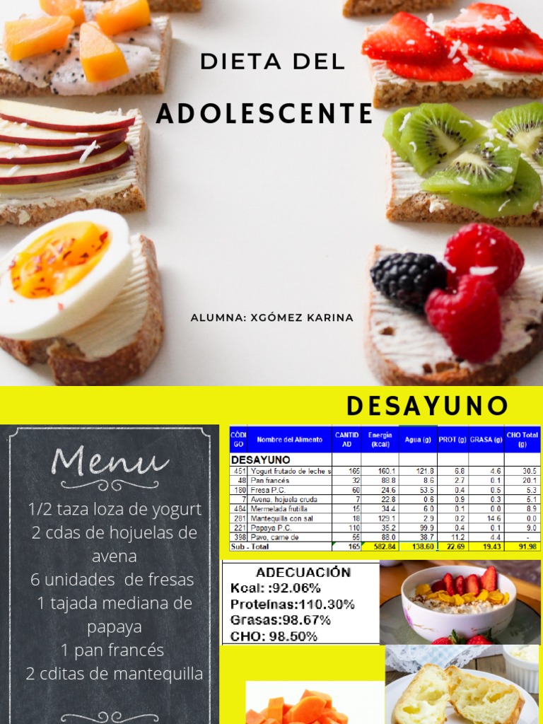 Adolescencia - Menu 1 | PDF
