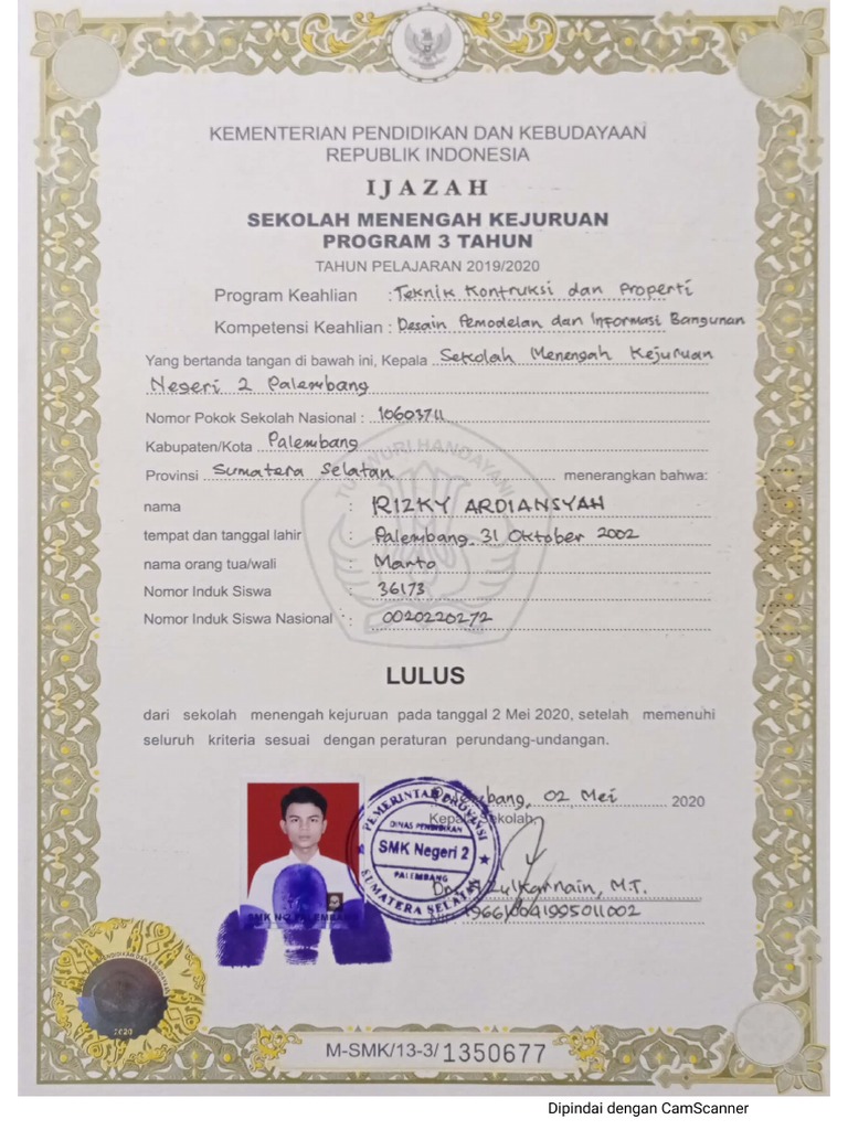 Ijazah (Rizky Ardiansyah) | PDF