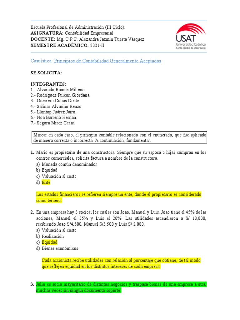 Tare Sesión 1 Casuística PCGA | PDF | Devengo | Contabilidad