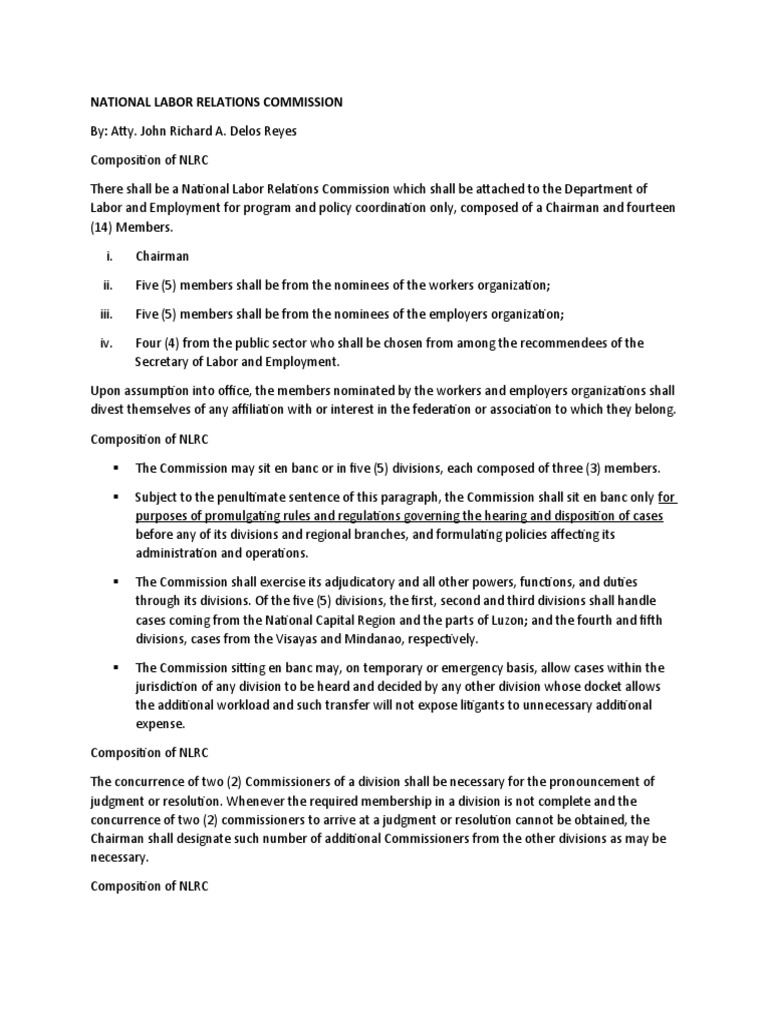 National Labor Relations Commission | Download Free PDF | Arbitration ...