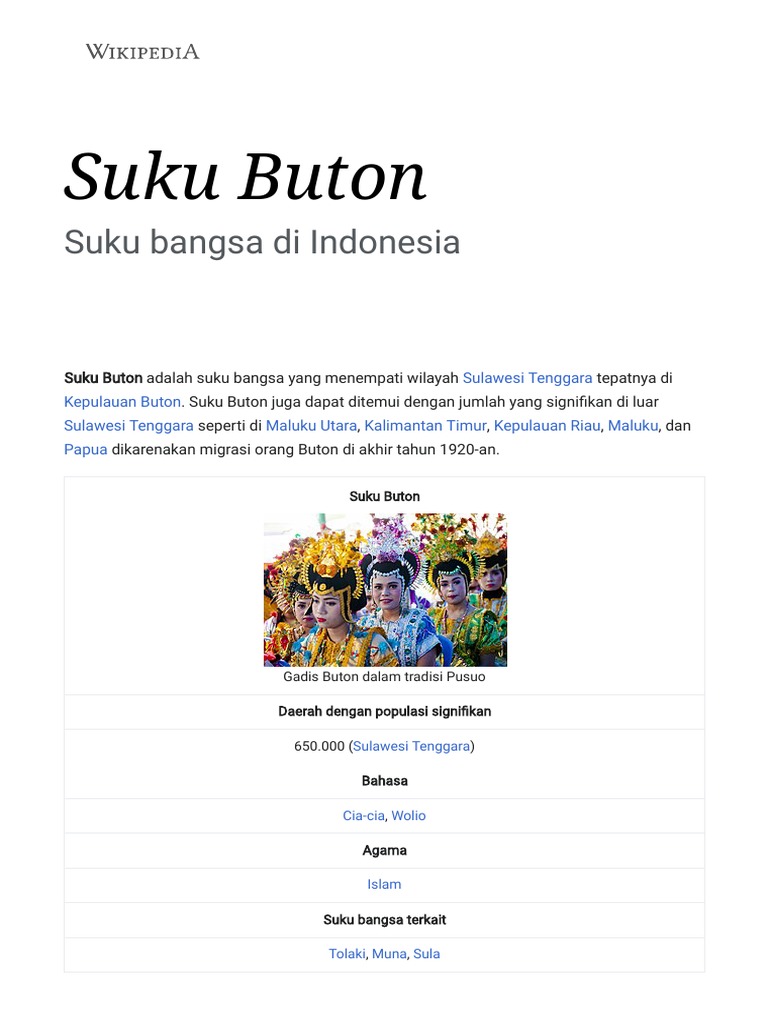 Suku Buton - Info | PDF