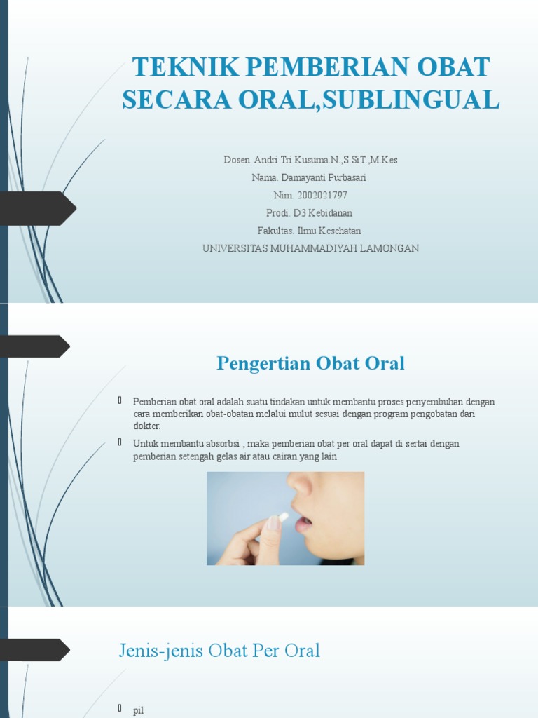 Teknik Pemberian Obat Oral dan Sublingual | PDF