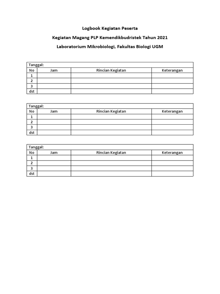 Logbook Kegiatan Peserta | PDF