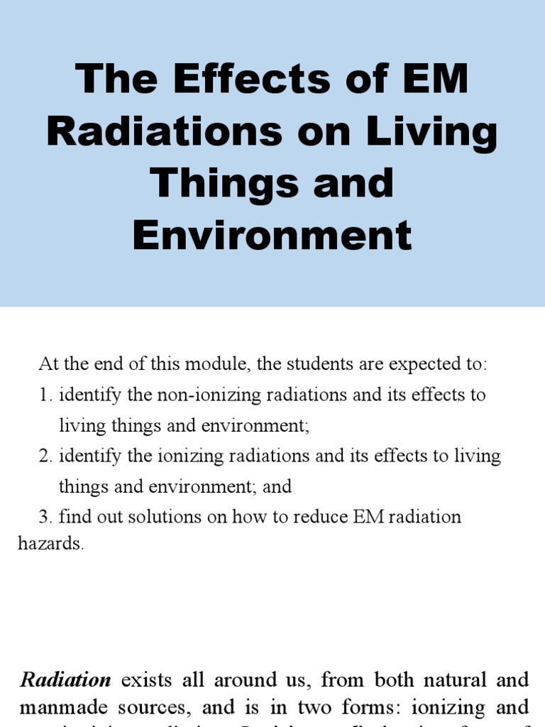 EM Radiation Effects on Life & Environment | PDF | Electromagnetic ...
