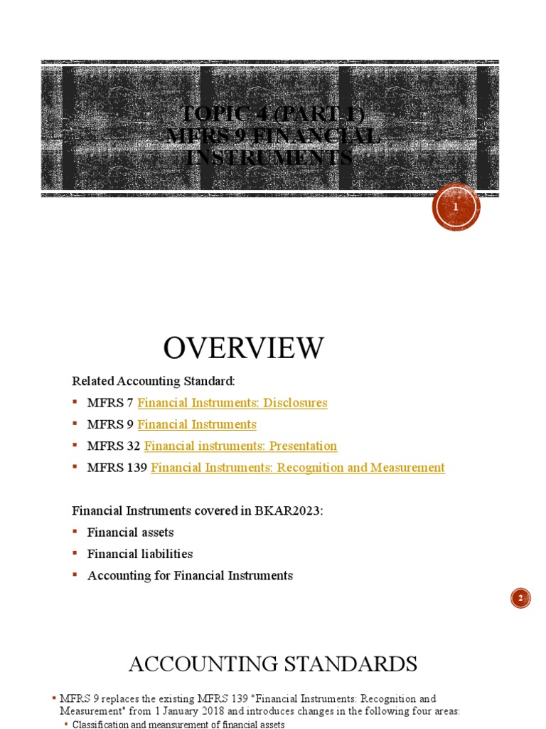 MFRS 9 Financial Instruments Overview | PDF | Market (Economics ...
