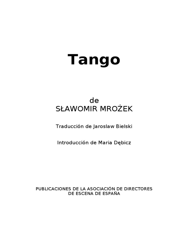 Mrozek-Slawomir-Tango - PDF Versión 1 | PDF | Teatro | Polonia